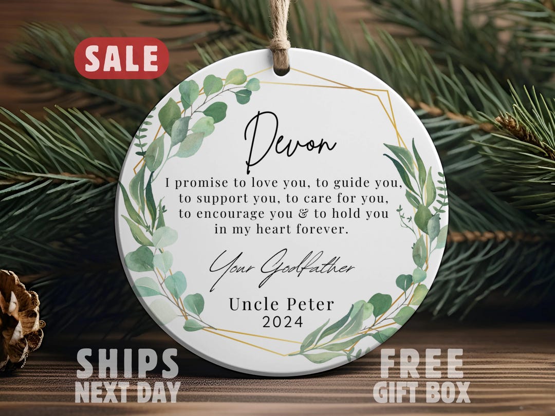 Custom Godfather Ornament, Gift From Godparents, Godchild Gift ...