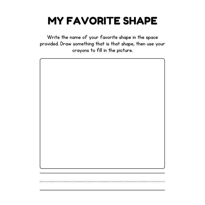 Kindergarten Shape Workbook Digital Download Learn Geometric Shapes for ...