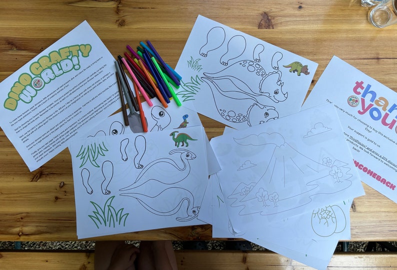 Cute Dinosaur Papercraft Origami for Kids - Etsy