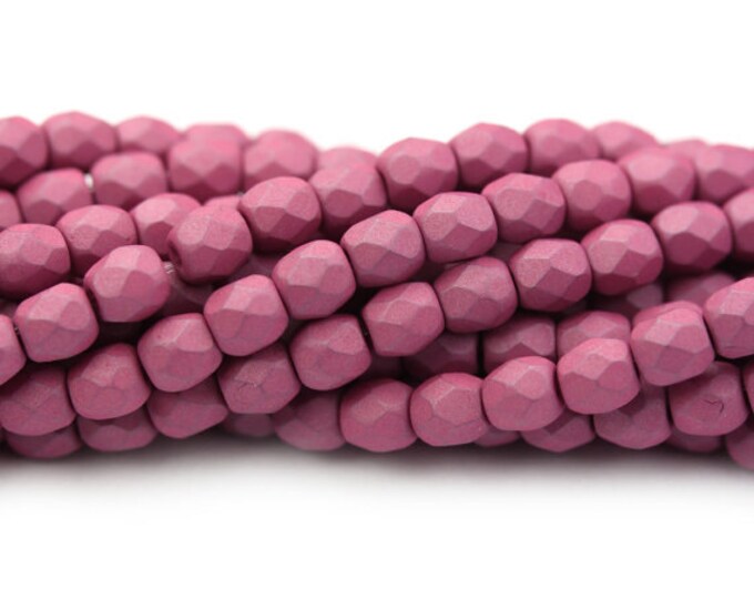 3mm Saturated Lavender Beads Faceted Round Beads Fire Polish - Etsy