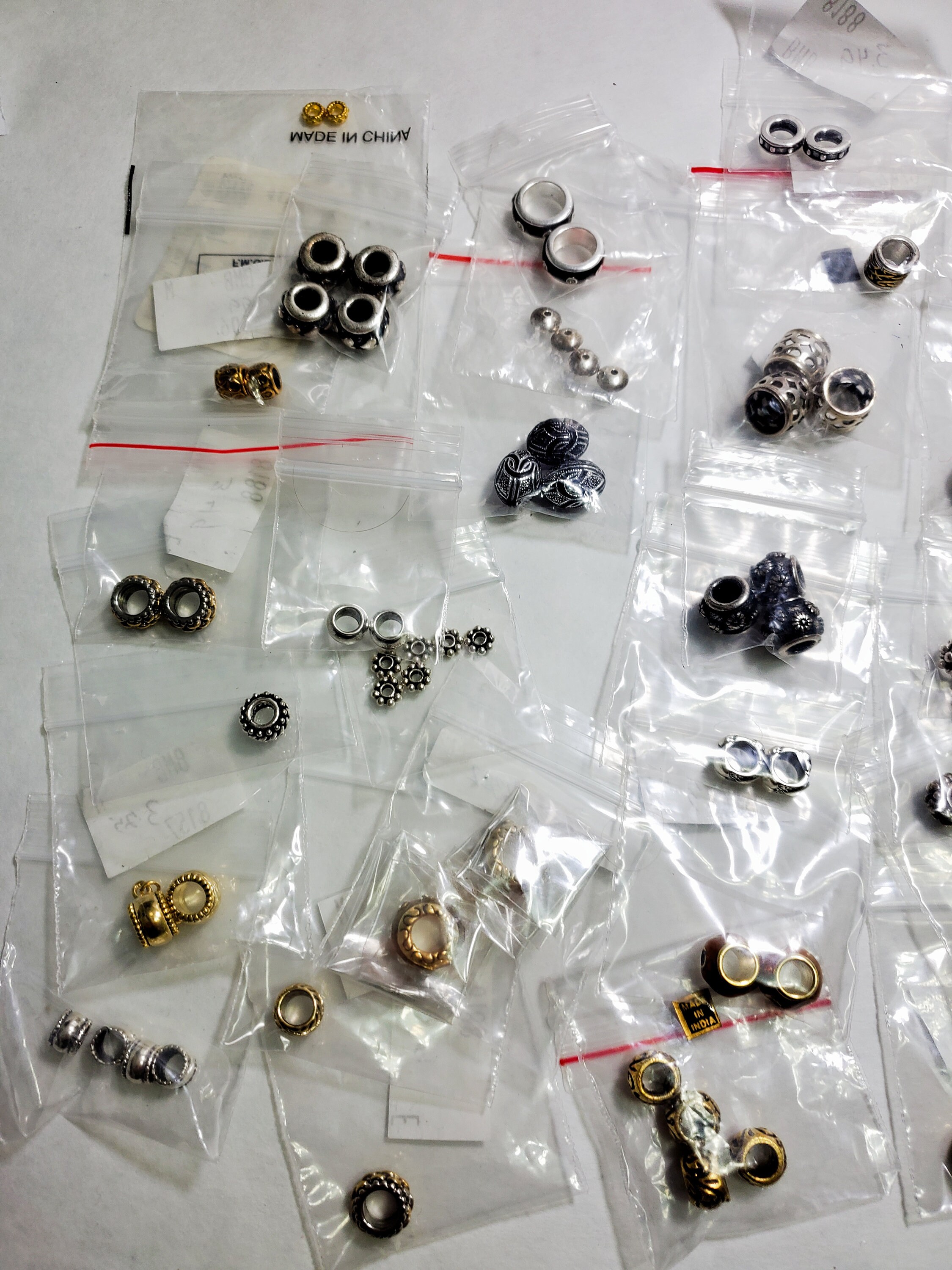 Bulk Lot of Sterling Silver and or Antique Pewter Spacer Beads - Sizes ...