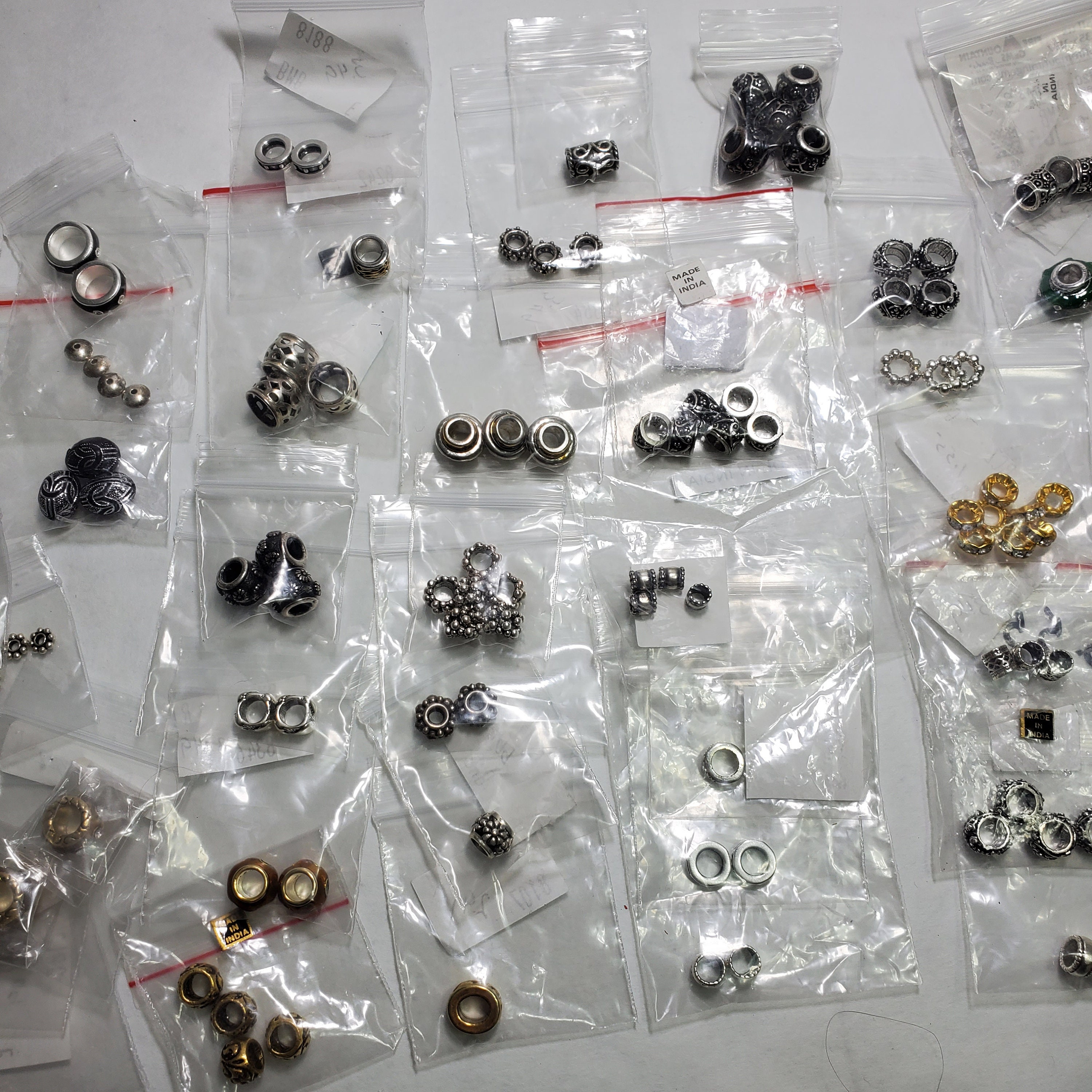 Bulk Lot of Sterling Silver and or Antique Pewter Spacer Beads - Sizes ...