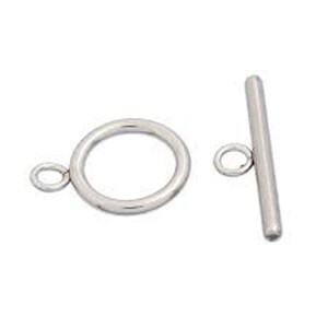 9mm Silver Small Plain Toggle Loop 9mm and Toggle Bar 12mm : Silver ...