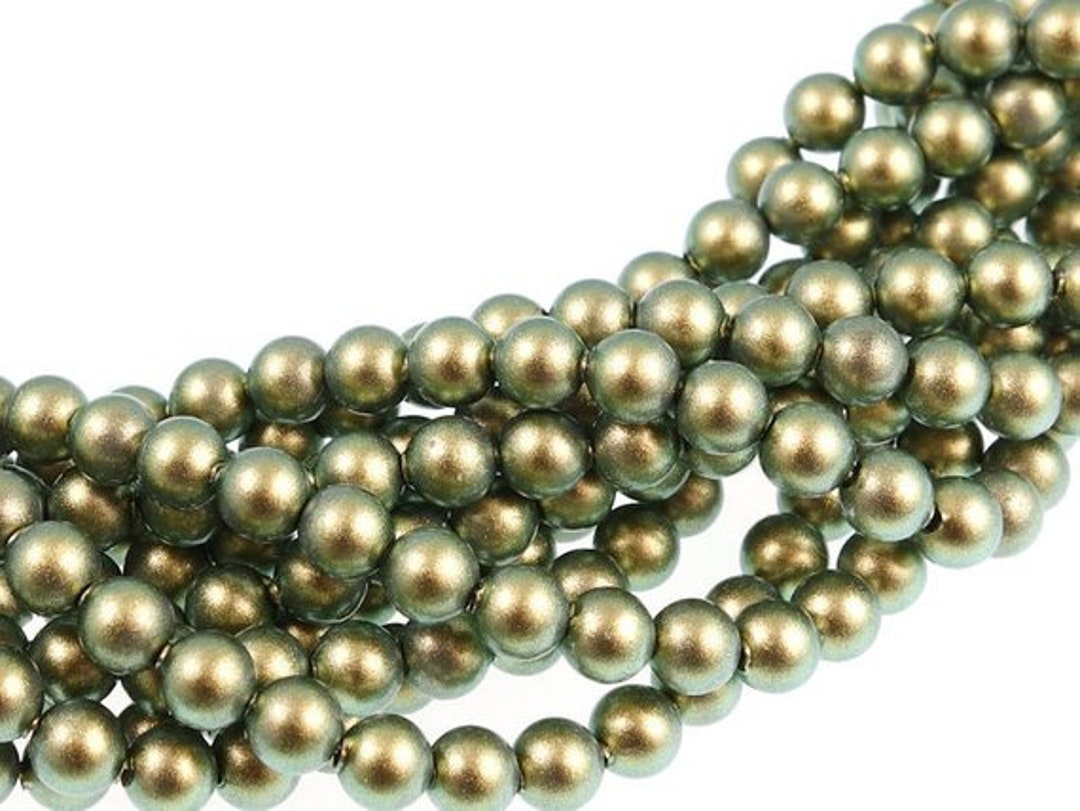 4mm Iridescent Green Pearl, Swarovski® Crystals, Iridescent Green, 4mm ...