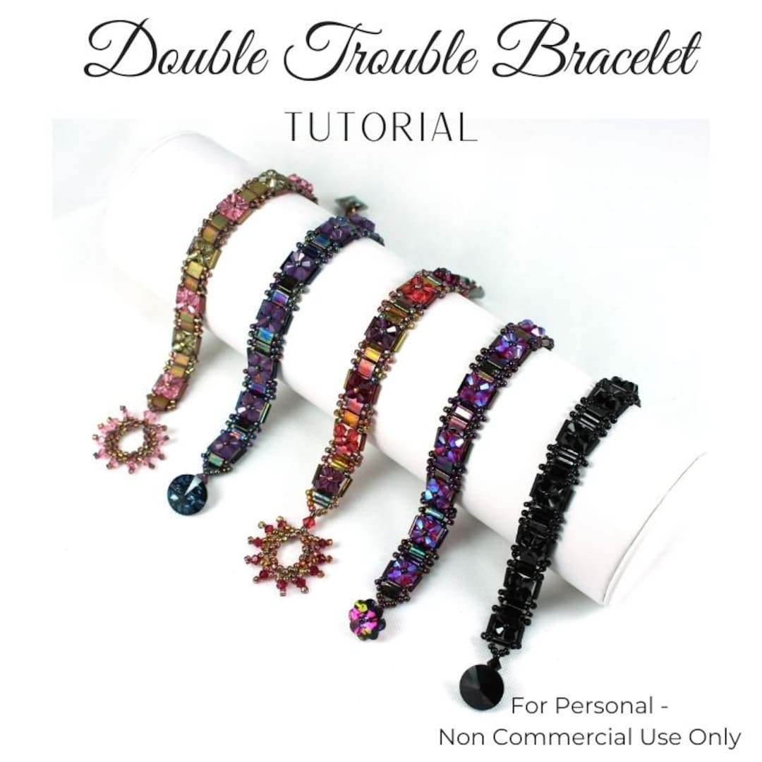 KR027 Beading TUTORIAL - Double Trouble Bracelet - Beadweaving ...