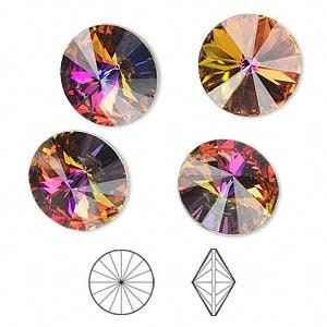 12mm 1122 Swarovski Crystal Rivoli Stone -many Colors Available - Sold ...