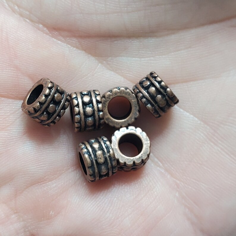 8mm Antiqued Copper Spacer Bead, Antiqued Copper-plated Pewter tin ...