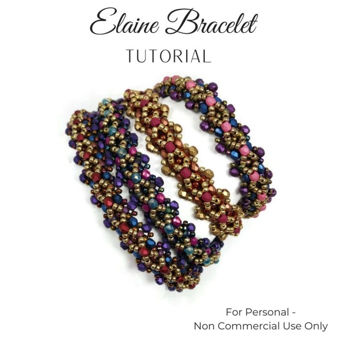 KR037 - Beading TUTORIAL - Elaine Bracelet - Beadweaving Instructions Seed Bead Jewelry Pattern ...