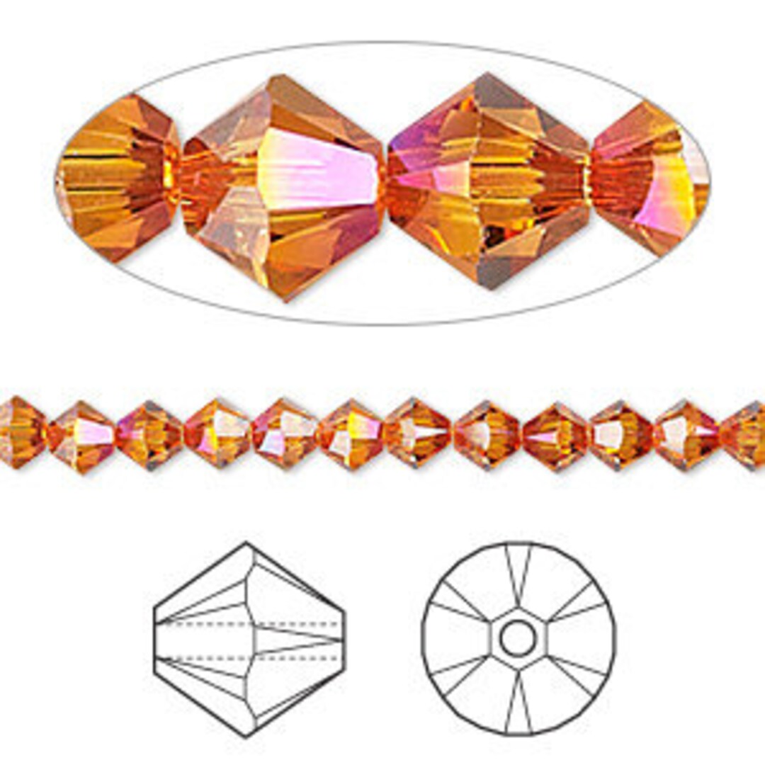 3mm Astral Pink Swarovski Crystal 5301 5328 Bicone Swarovski Crystal ...