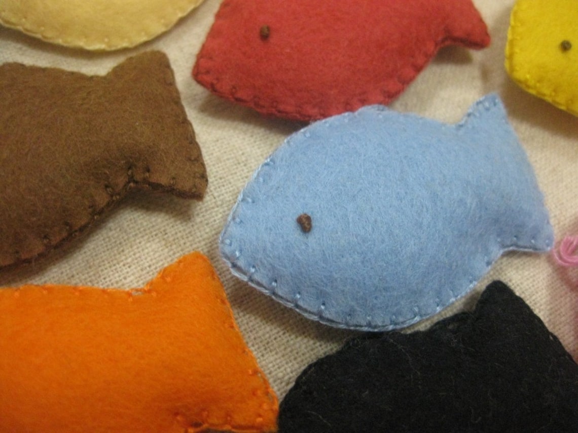 6 Felt Fish Ornament Your Choice - Etsy