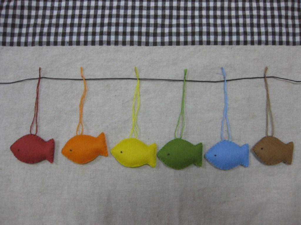 6 Felt Fish Ornament Your Choice - Etsy