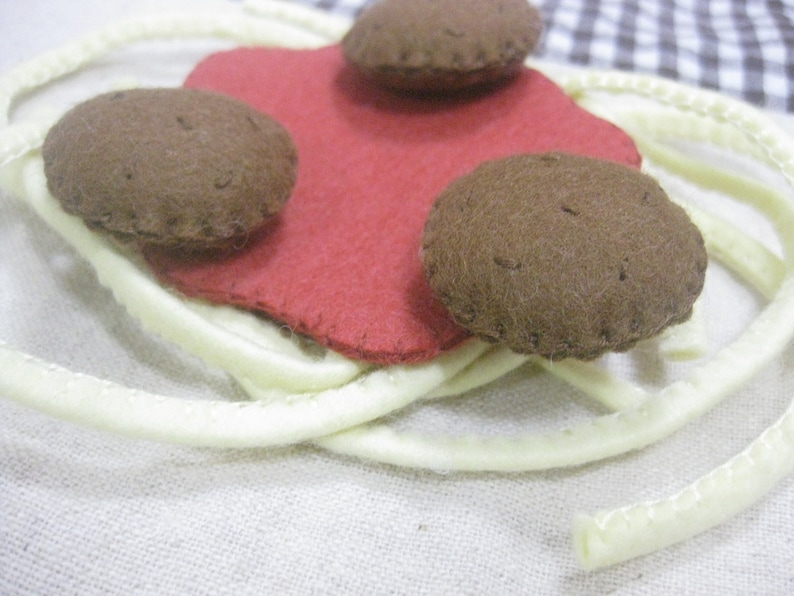 Felt Spaghetti With Marinara Sauce and Meatballs - Etsy