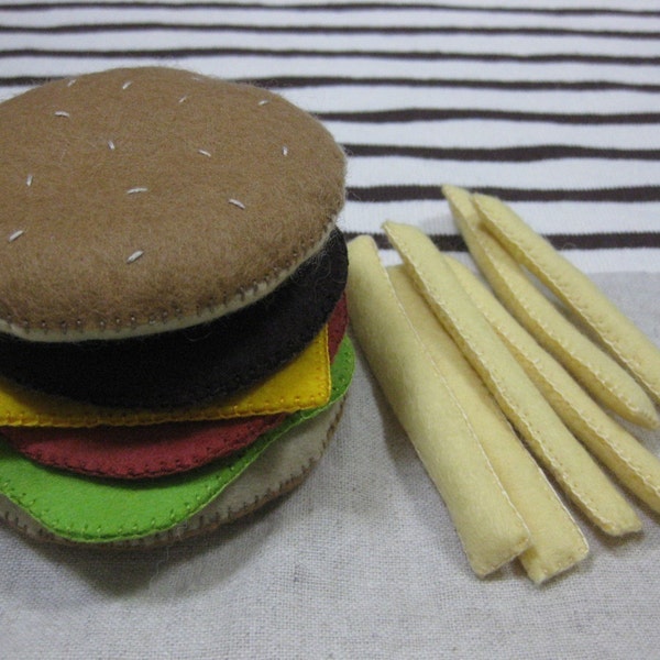 Felt Hamburger - Etsy