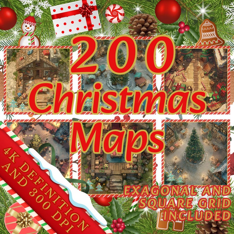 200 High-resolution Christmas Maps – Printable and VTT Battlemaps for ...