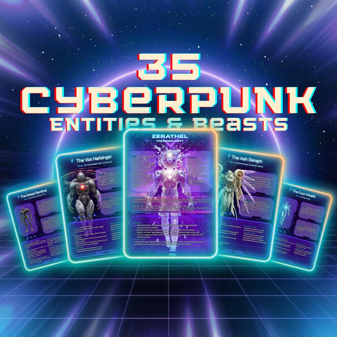 Cyberpunk Androids & Beasts - Ttrpg/dnd/vtt Printable Pack - Etsy