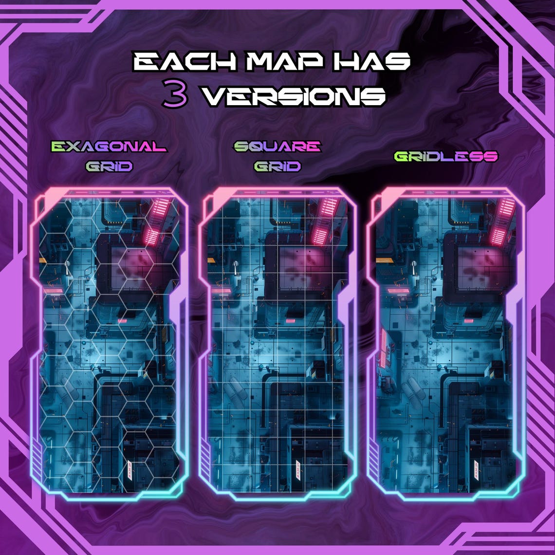 200+ Cyberpunk Battle Maps – Printable RPG & TTRPG Sci-fi Terrain ...