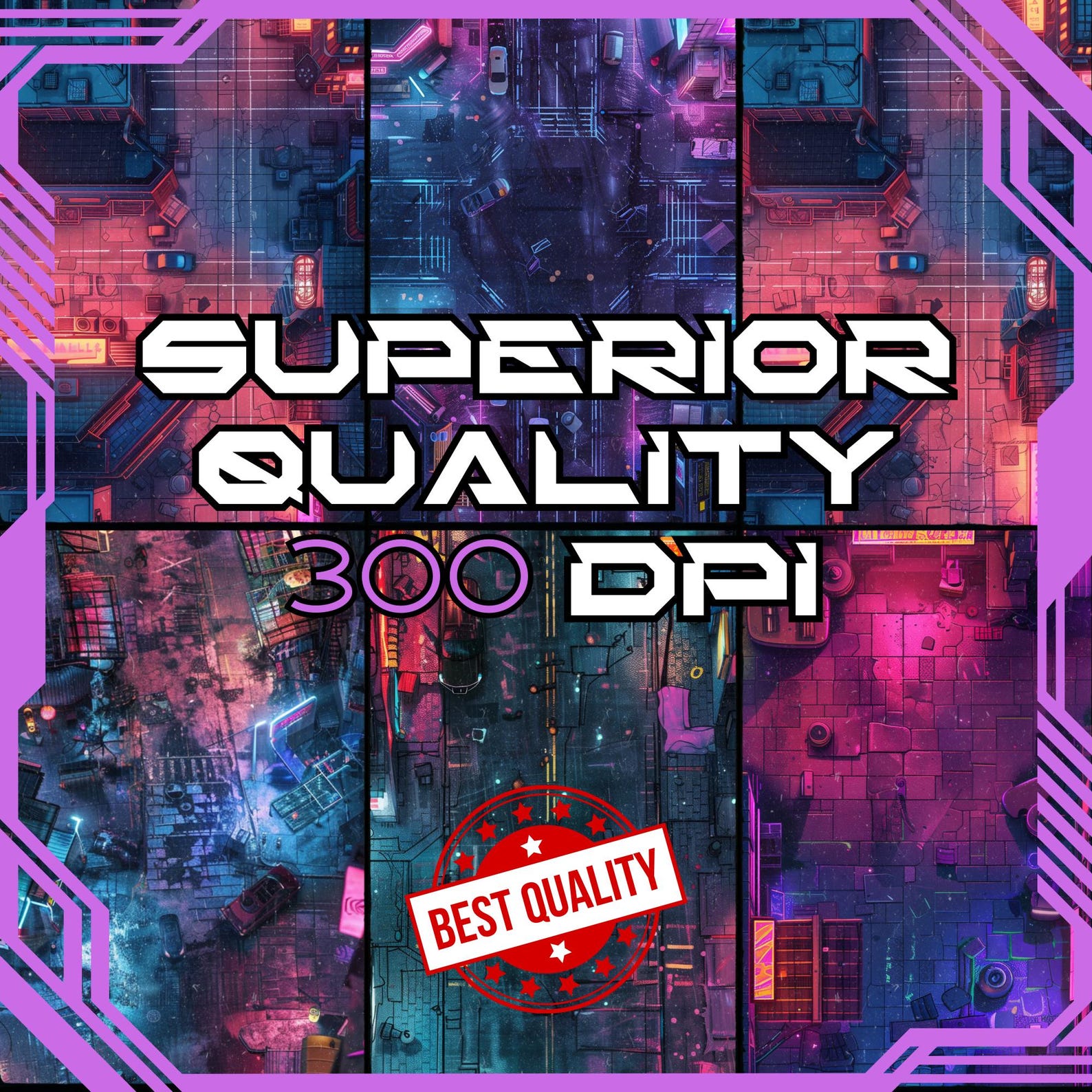 200+ Cyberpunk Battle Maps – Printable RPG & TTRPG Sci-fi Terrain ...
