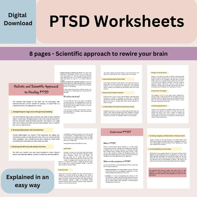 PTSD Worksheets Rewire Your Brain With a Scientific Approach Printable ...