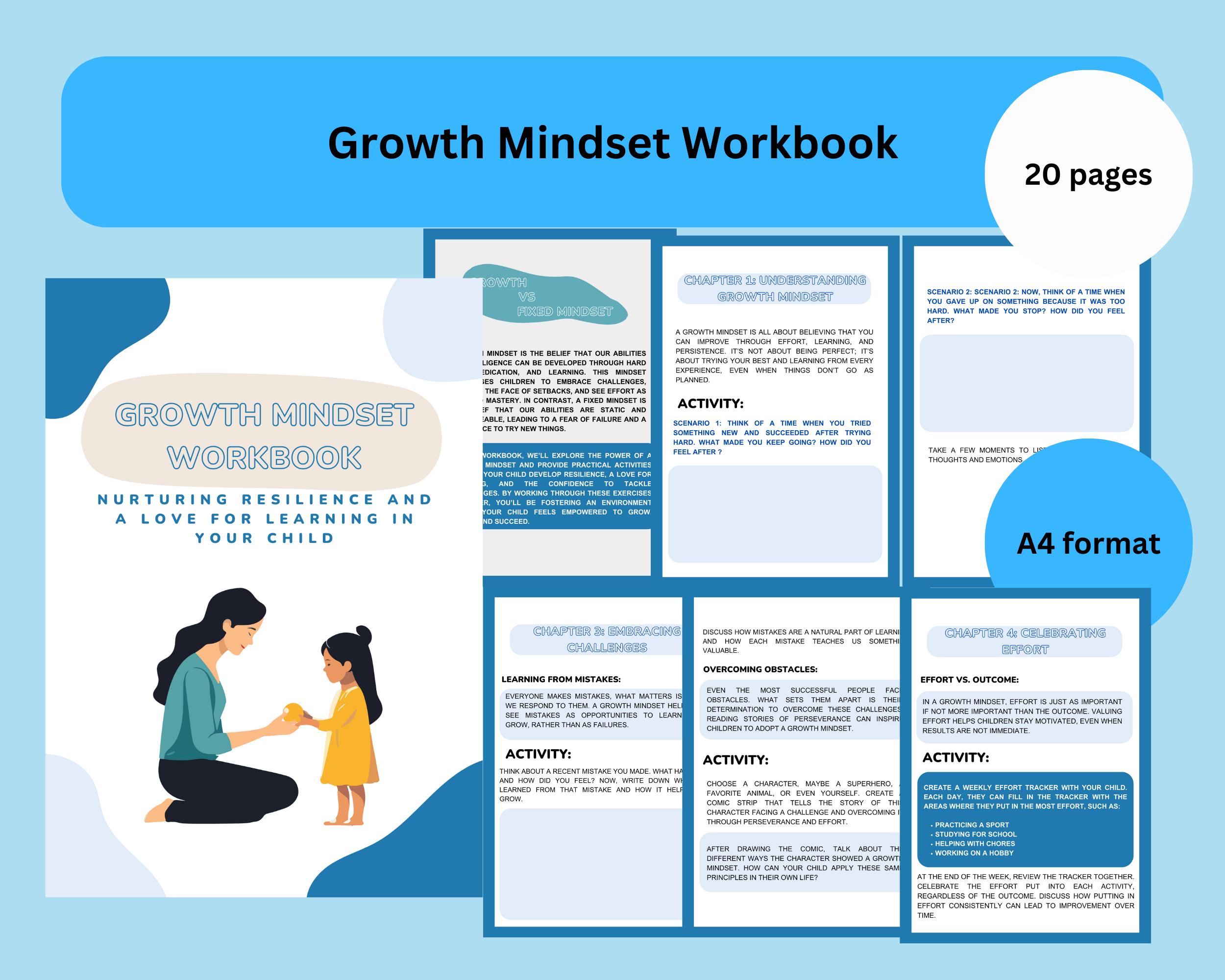 Growth Mindset Printable Workbook for Both Parents and Kids Parenting ...
