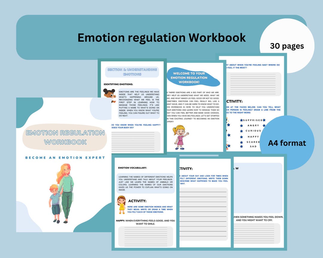 Emotion Regulation Printable Workbook for Kidsmindful Parentingmanage ...