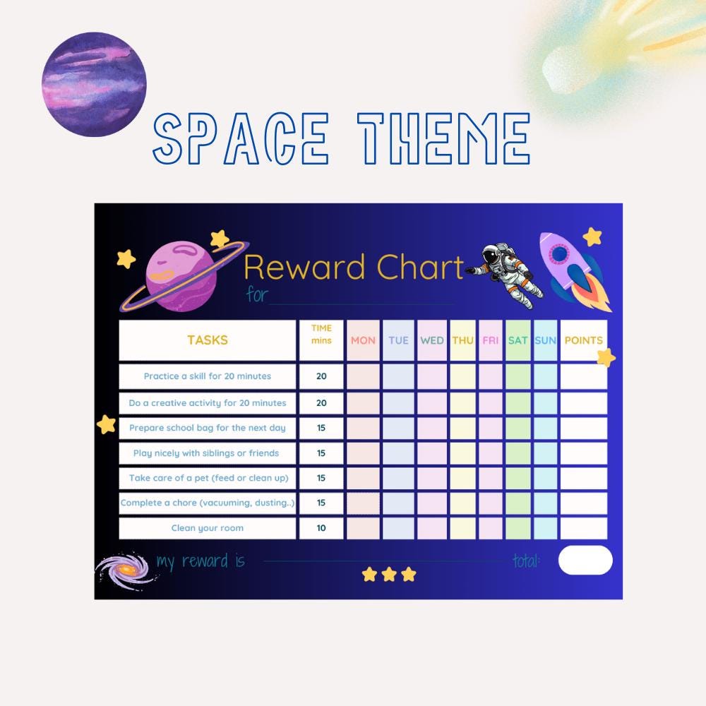 Printable Screen-free Reward Charts for Kids:fun, Customizable Ways to ...