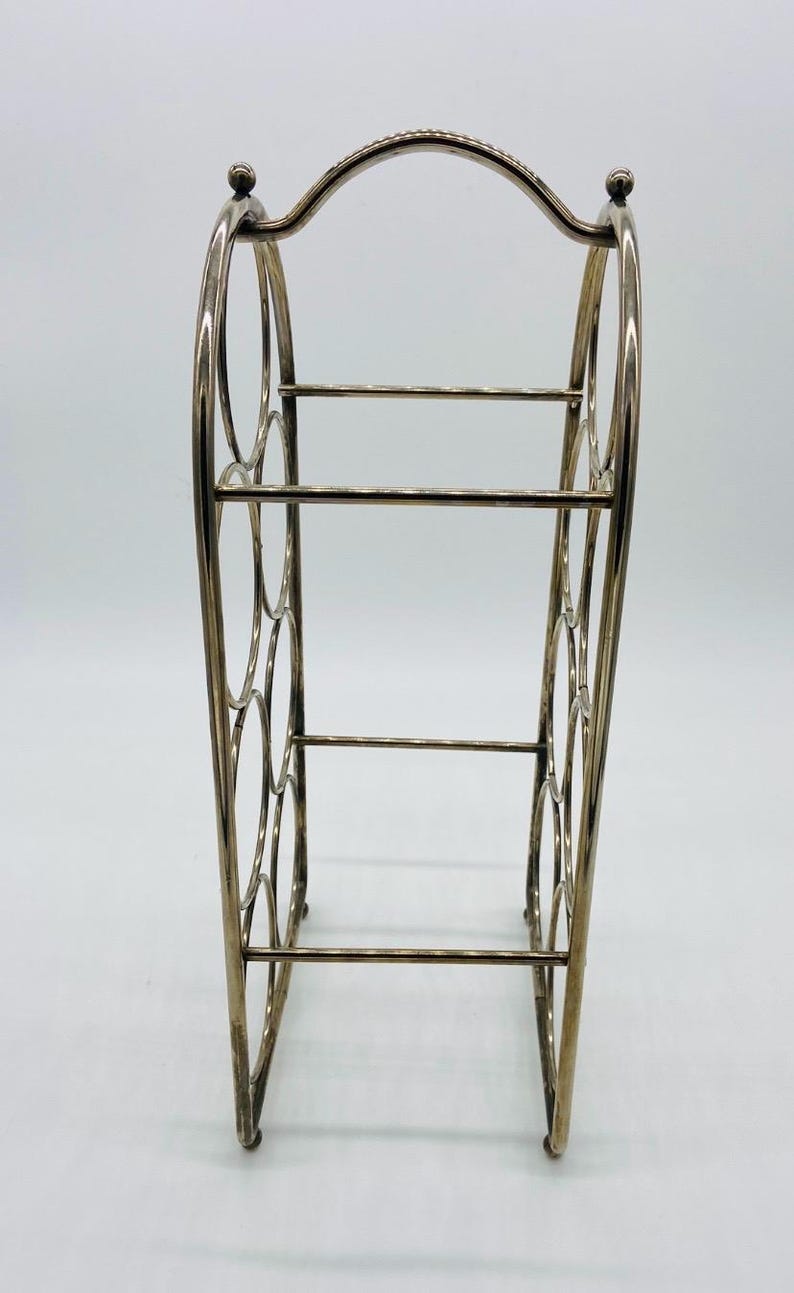 Vintage Brass Wine Rack Wine Bottle Holder Retro Mid Century Modern ...