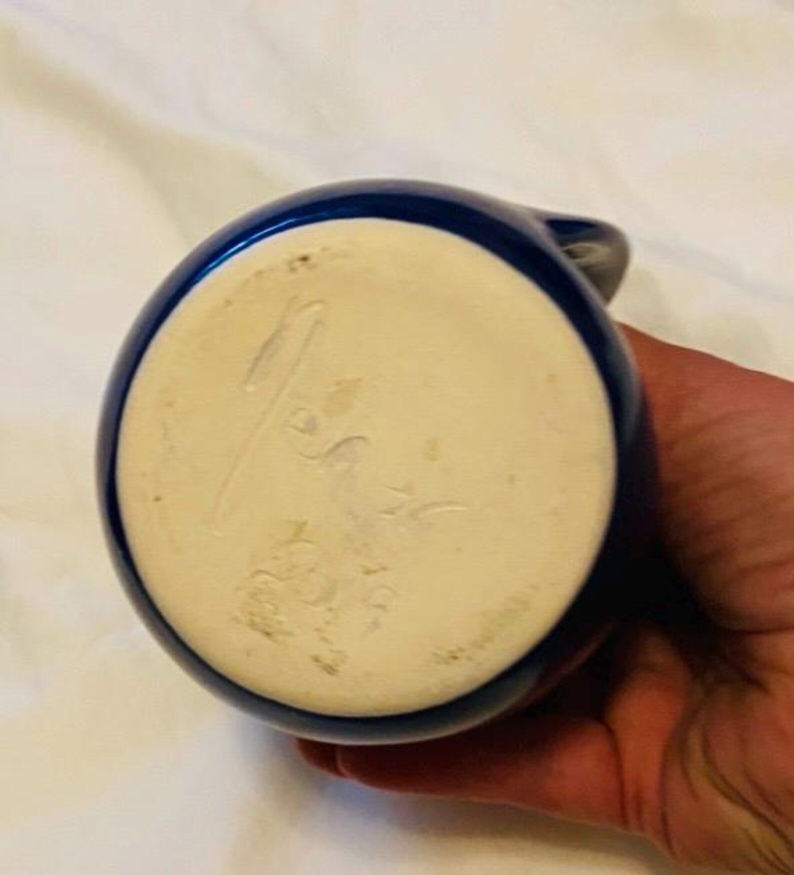Neher Art Pottery Hand Warmer Mugs: Teal Blue Drip Glaze, Signed - Etsy