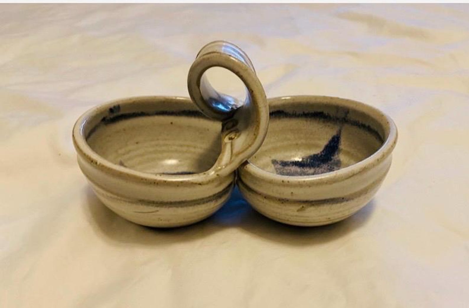 Studio Pottery Divided Condiment Bowl Modern Rustic Boho Cottagecore ...