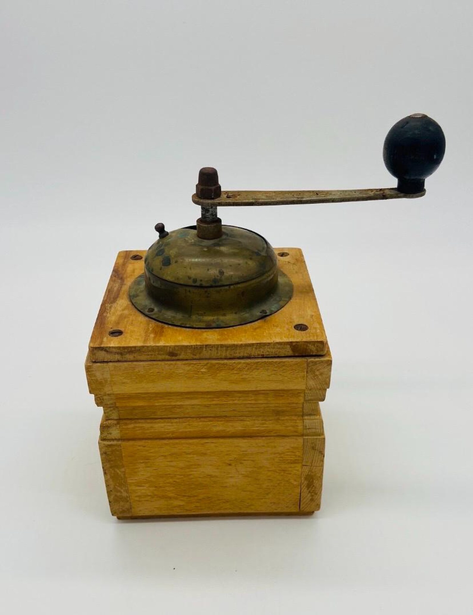 Antique HAHA Coffee Grinder: German Wooden Hand Crank, Farmhouse Decor ...