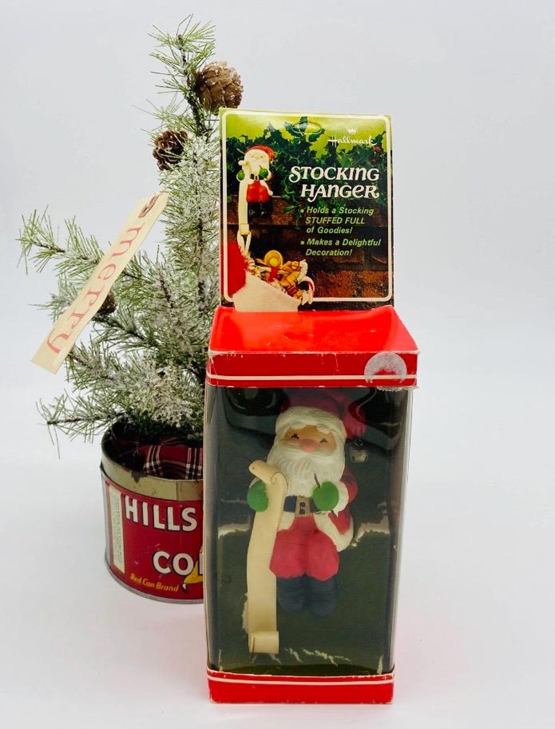 Vintage Hallmark Santa Claus Stocking Hanger Eclectic Holiday Christmas ...