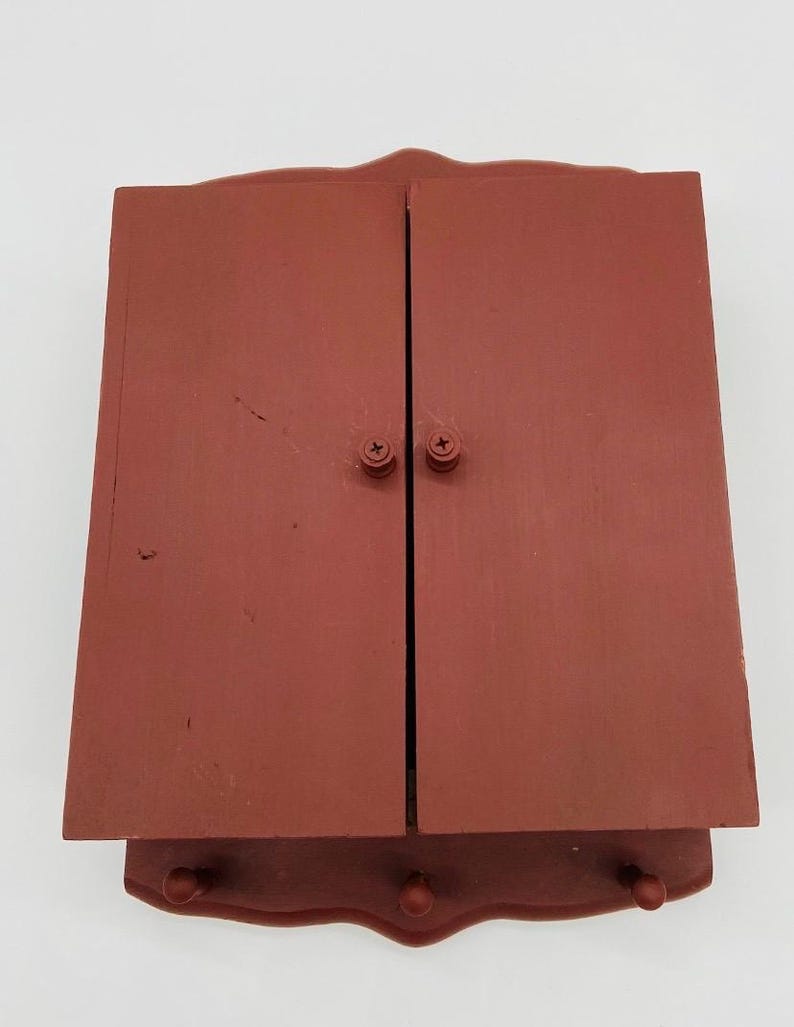 Wood Hanging Cabinet for Keys Accessories Vintage Farmhouse Country ...