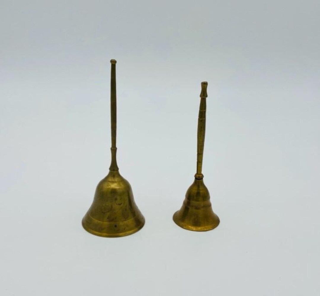 Vintage Brass Hand Bells Boho Farmhouse Rustic - Etsy