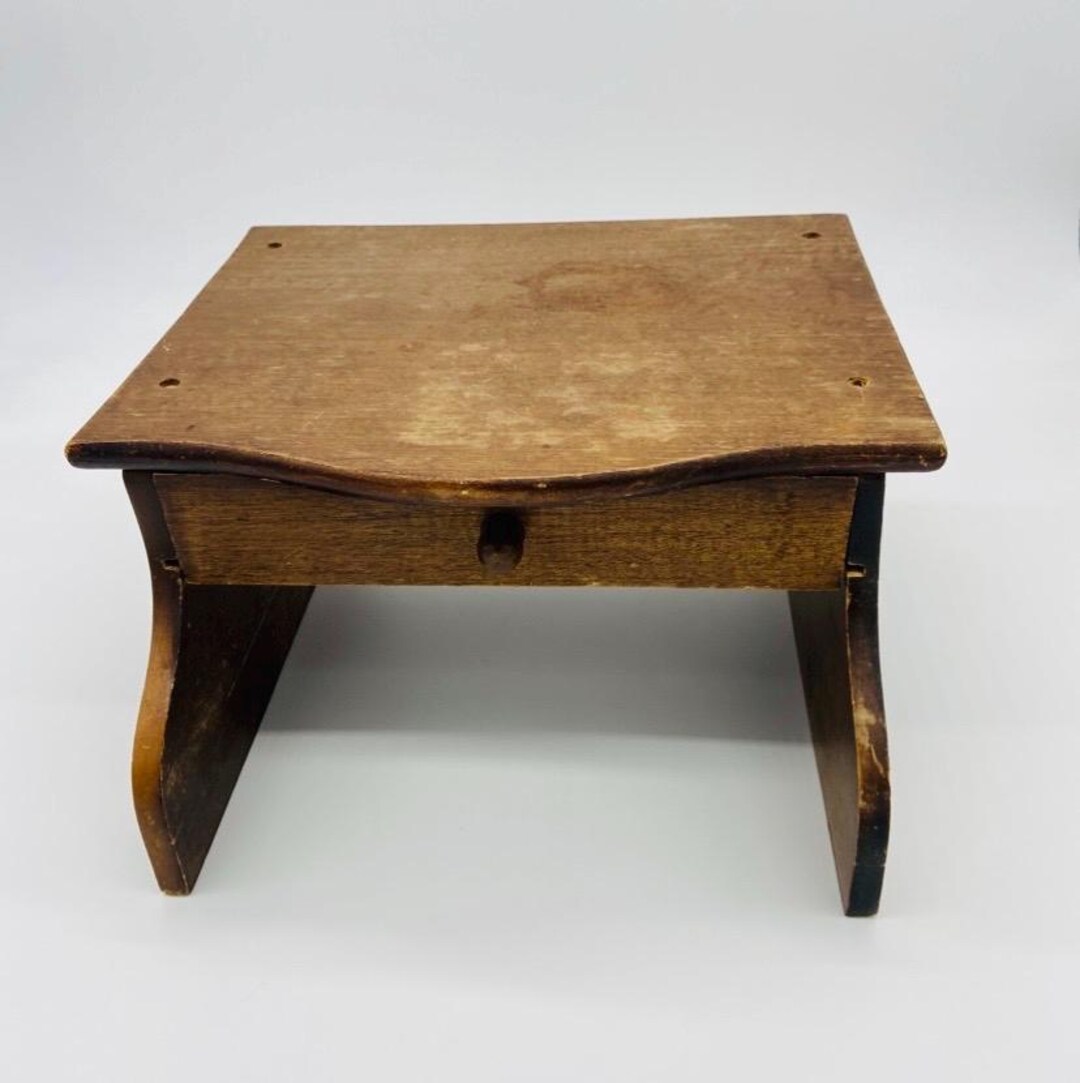 Vintage Wooden Tabletop Shelf With Drawer Retro Cottagecore Farmhouse ...