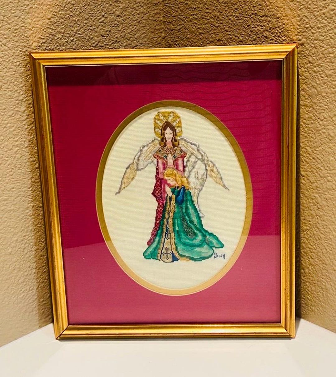 Marbek Angel's Prayer Cross Stitch Completed Matted and Framed ...