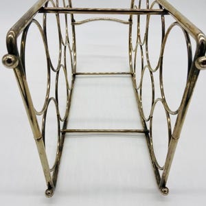 Vintage Brass Wine Rack Wine Bottle Holder Retro Mid Century Modern ...