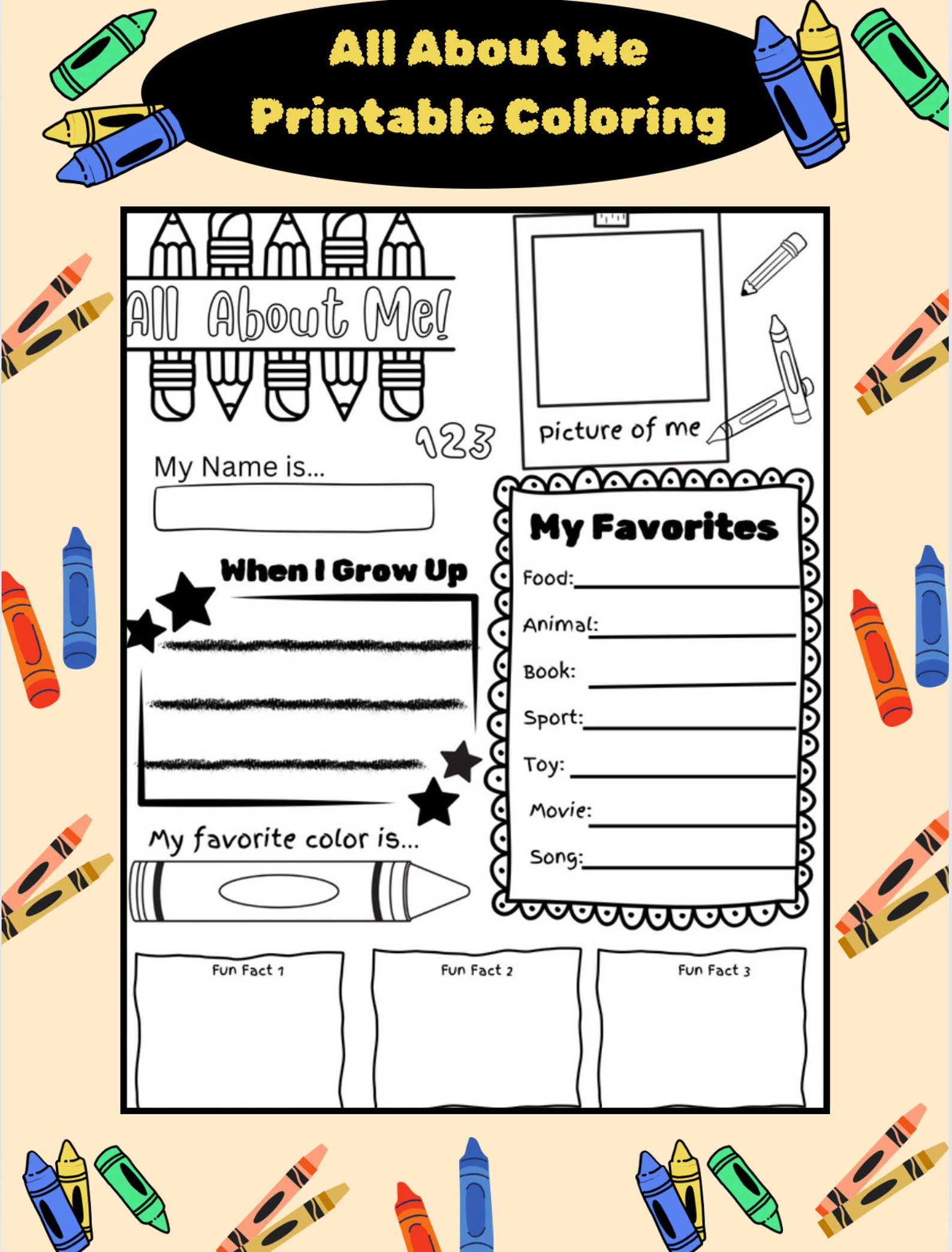 All About Me, All About Me Poster Printable, All About My Teacher ...