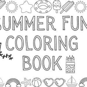 Summer Fun Coloring Book Sheets - Etsy