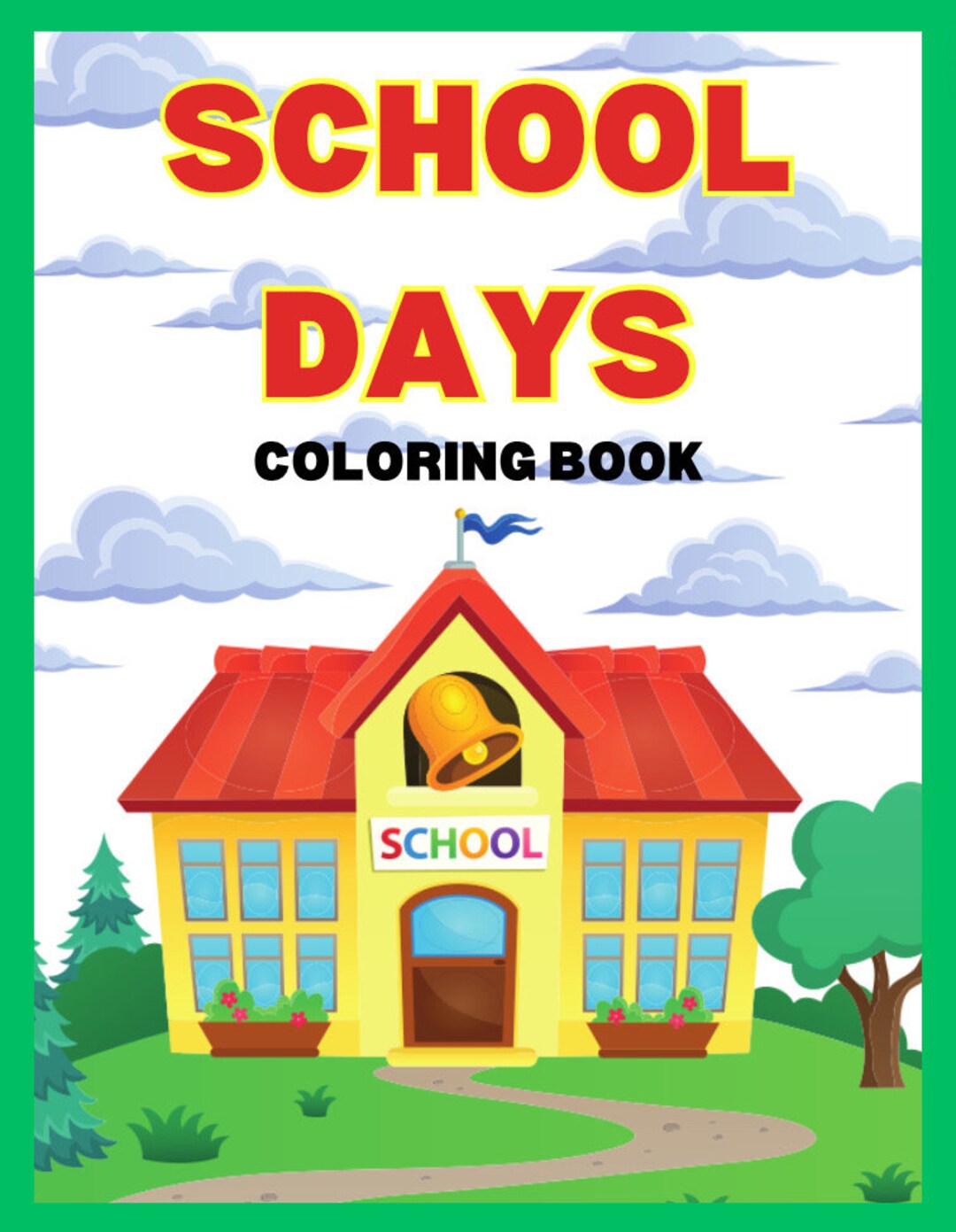 School Days Coloring Book - Etsy