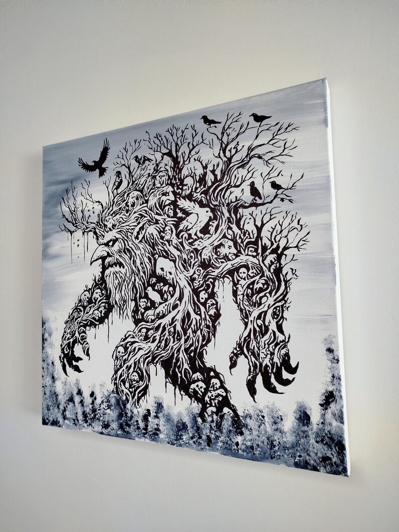 Whimsical Hand-painted Acrylic Troll Painting – Fantasy Wall Art ...