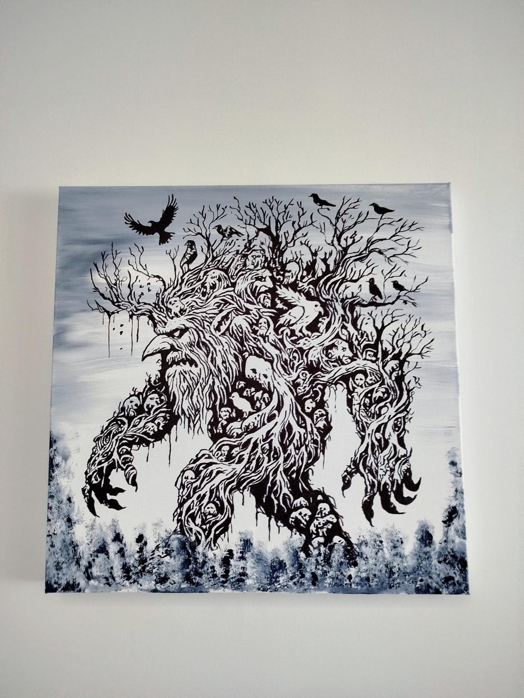 Whimsical Hand-painted Acrylic Troll Painting – Fantasy Wall Art ...