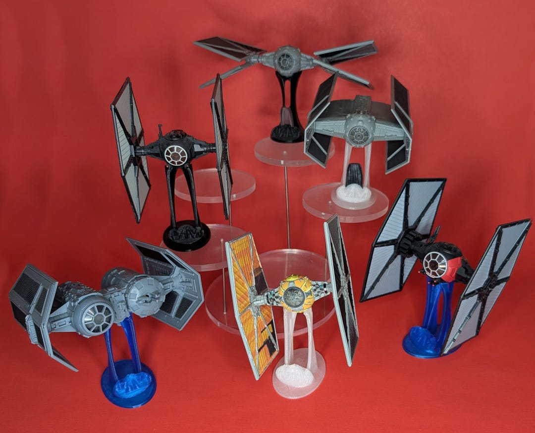 TIE Fighter 3D Printed Flight Stand (for Micro Galaxy Squadron) - Etsy