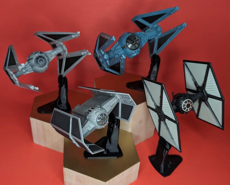 TIE Interceptor & TIE Whisper 3D Printed Flight Stand (for Micro Galaxy ...