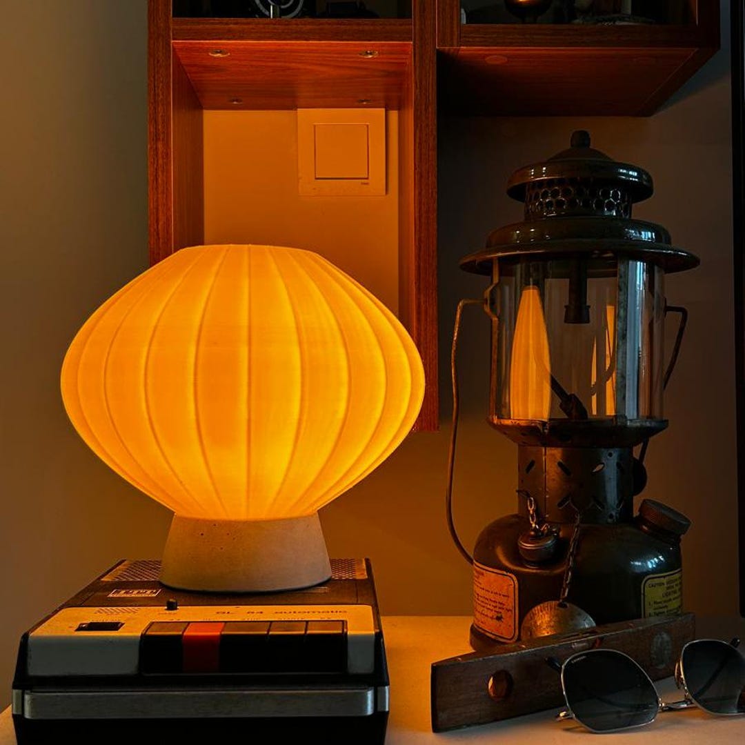 Cement Eco-friendly Table Lamp, Modern Bedside Lamp, Recyclable ...
