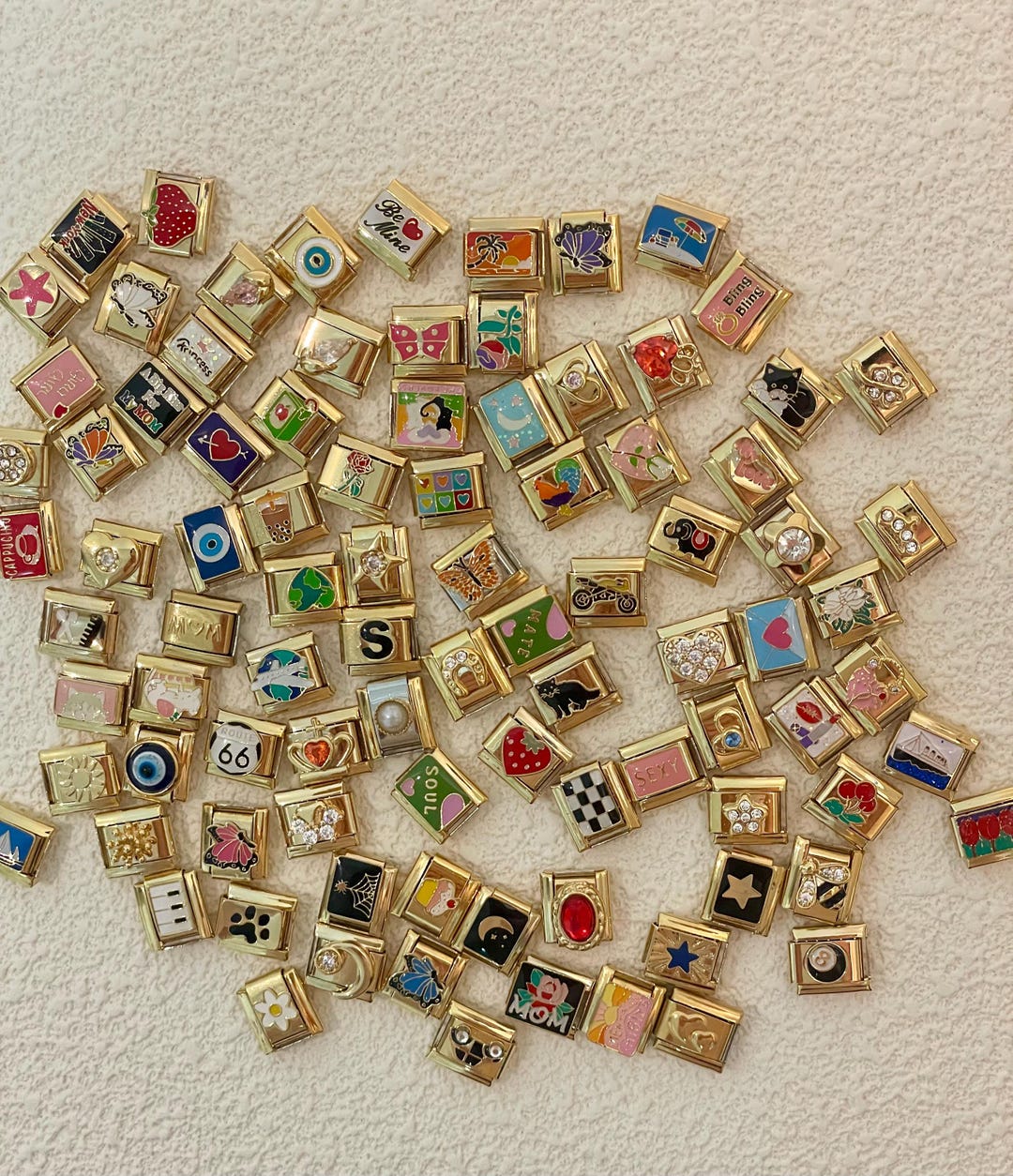 Gold Italian Charm Bracelet, Mystery Italian Charm Bracelet Gold ...