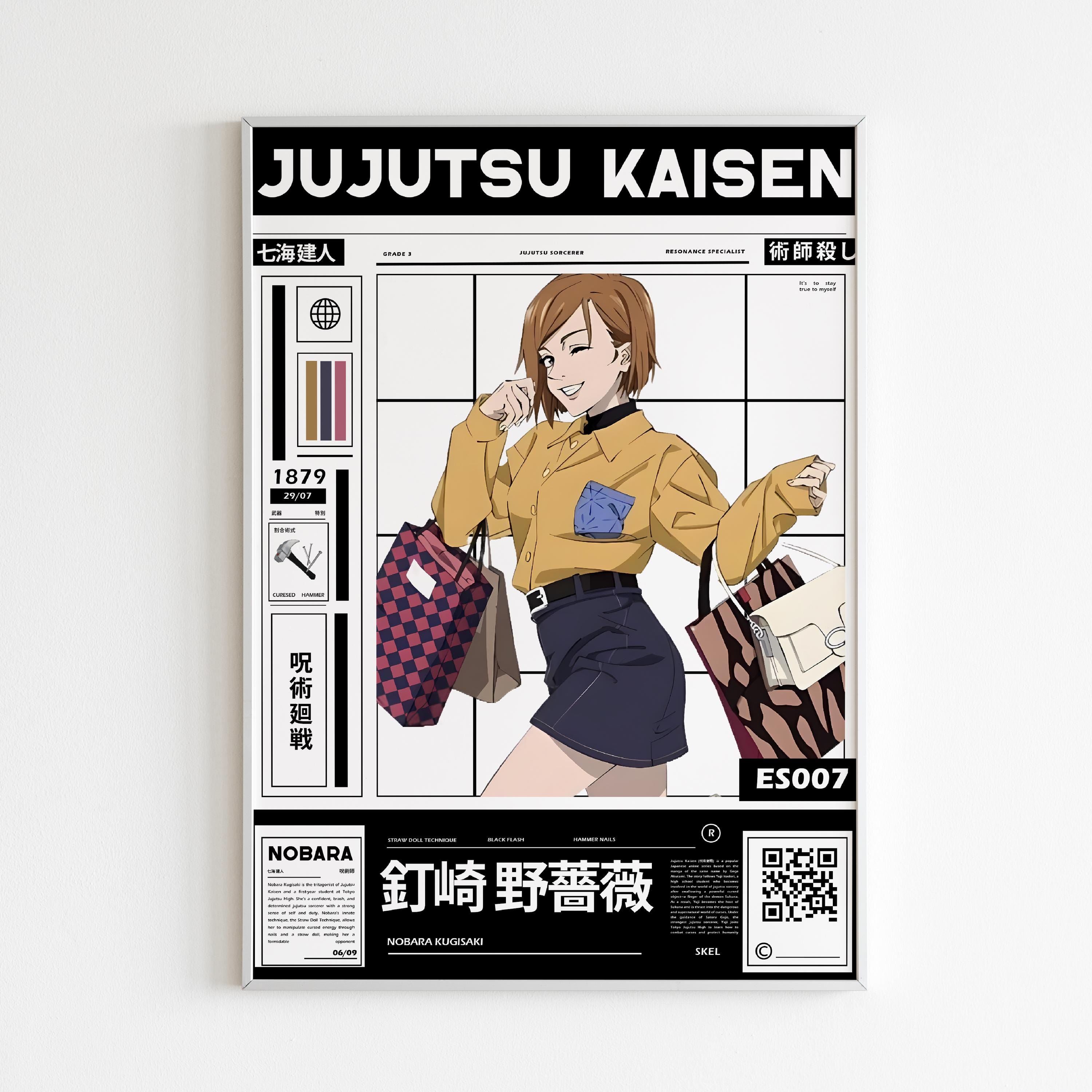 Nobara Kugisaki Poster Jujutsu Kaisen Art Print Anime Digital Download ...