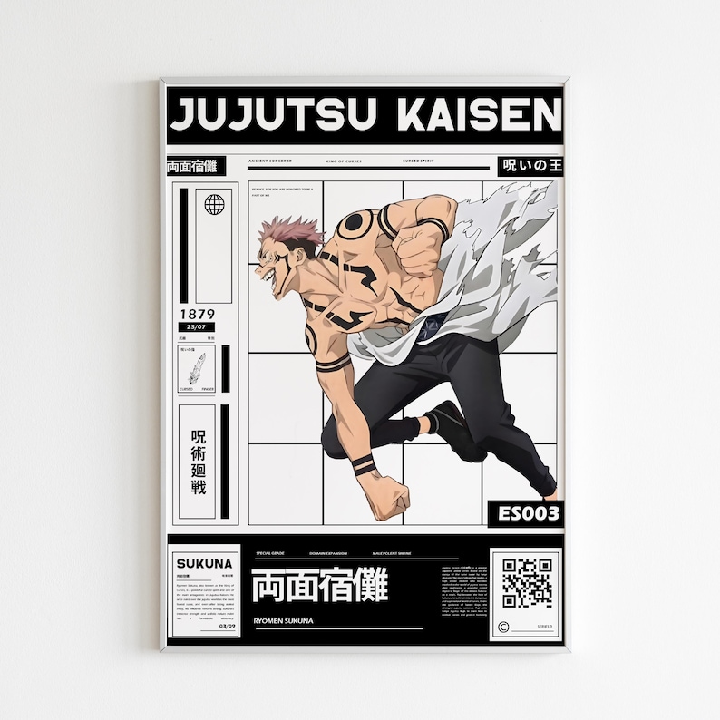 Ryomen Sukuna Poster Jujutsu Kaisen Art Digital Download - Etsy