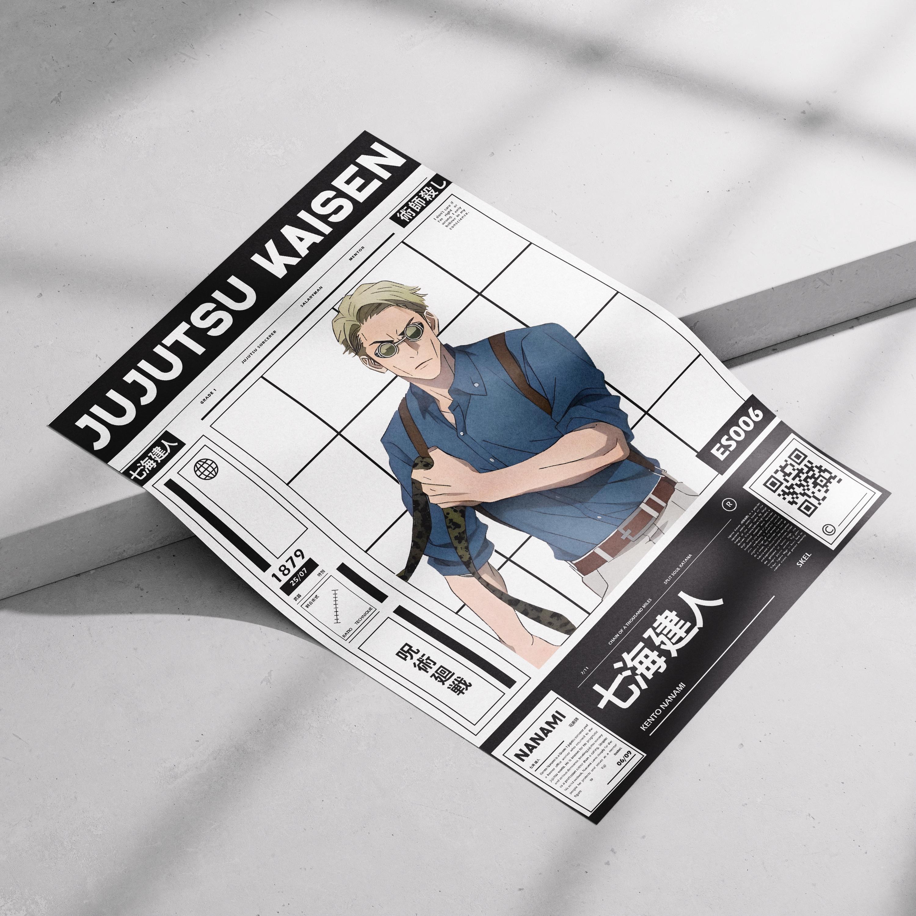 Kento Nanami Poster Jujutsu Kaisen Wall Art Anime Digital Download ...