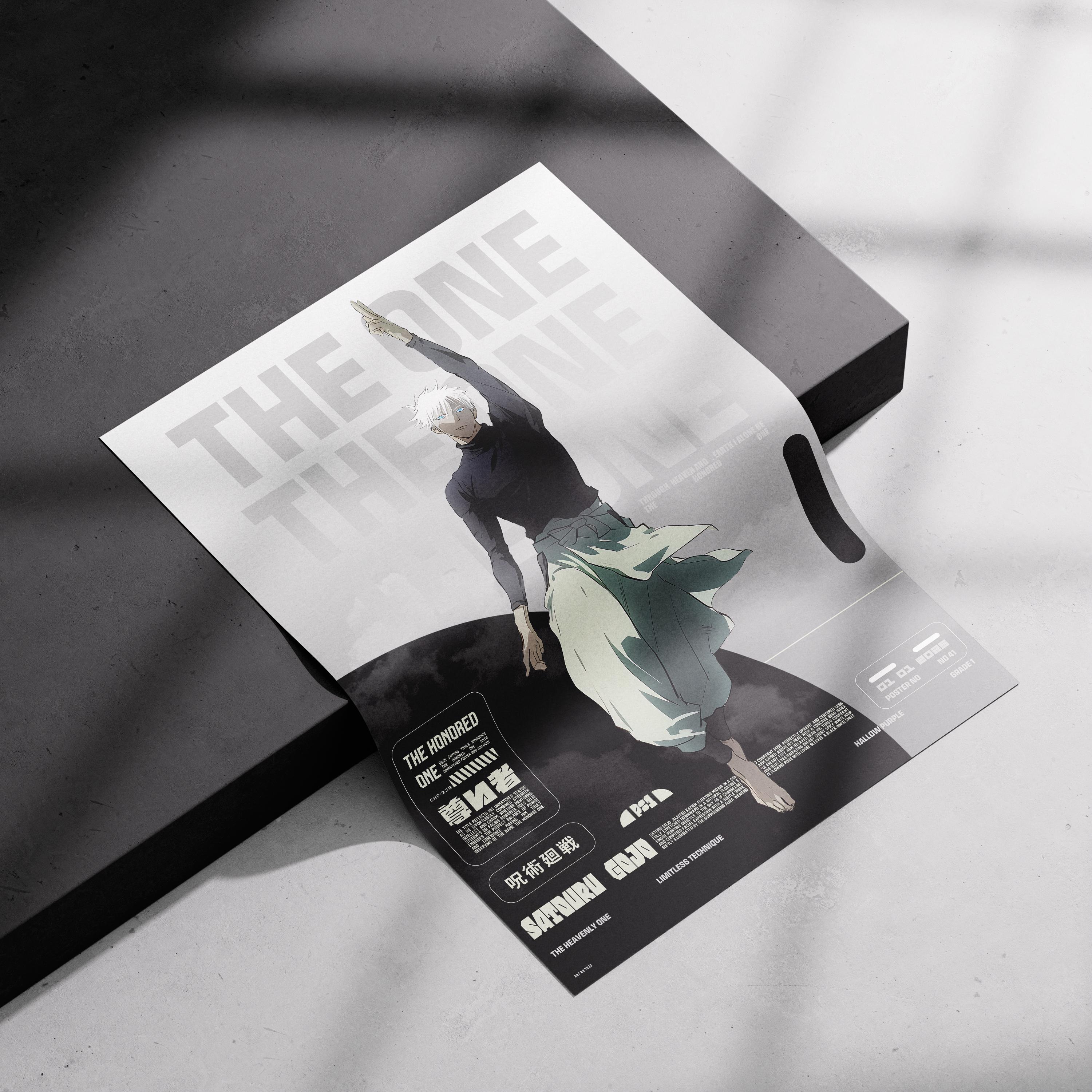 Satoru Gojo Poster - the Honored One Brutalist Anime Wall Art, Jujutsu ...