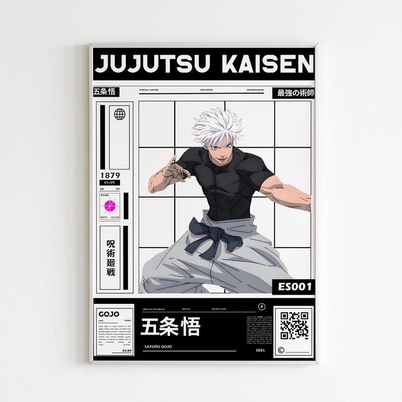 Satoru Gojo Poster Jujutsu Kaisen Wall Art Anime Digital Download Print ...