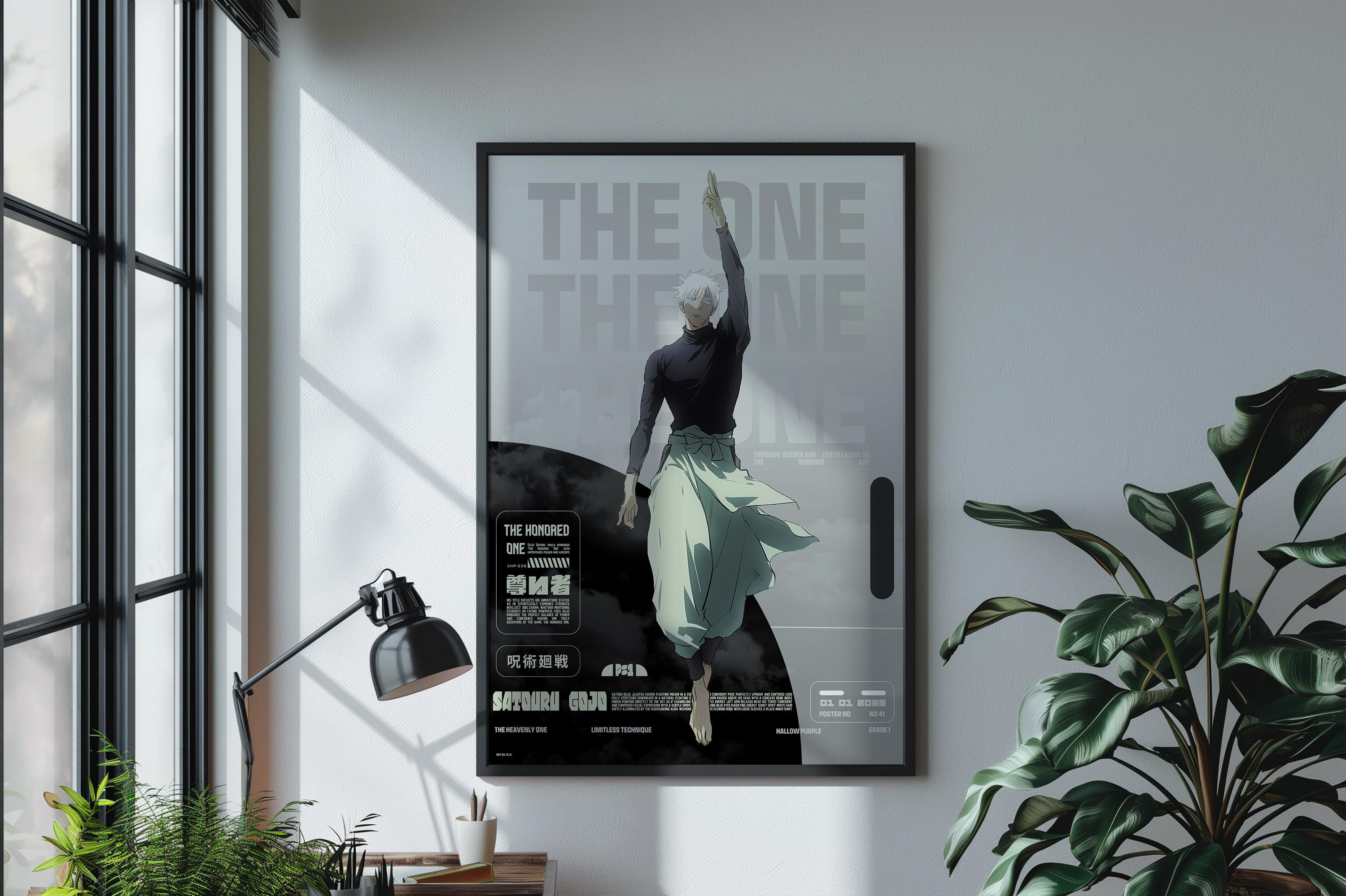 Satoru Gojo Poster - the Honored One Brutalist Anime Wall Art, Jujutsu ...